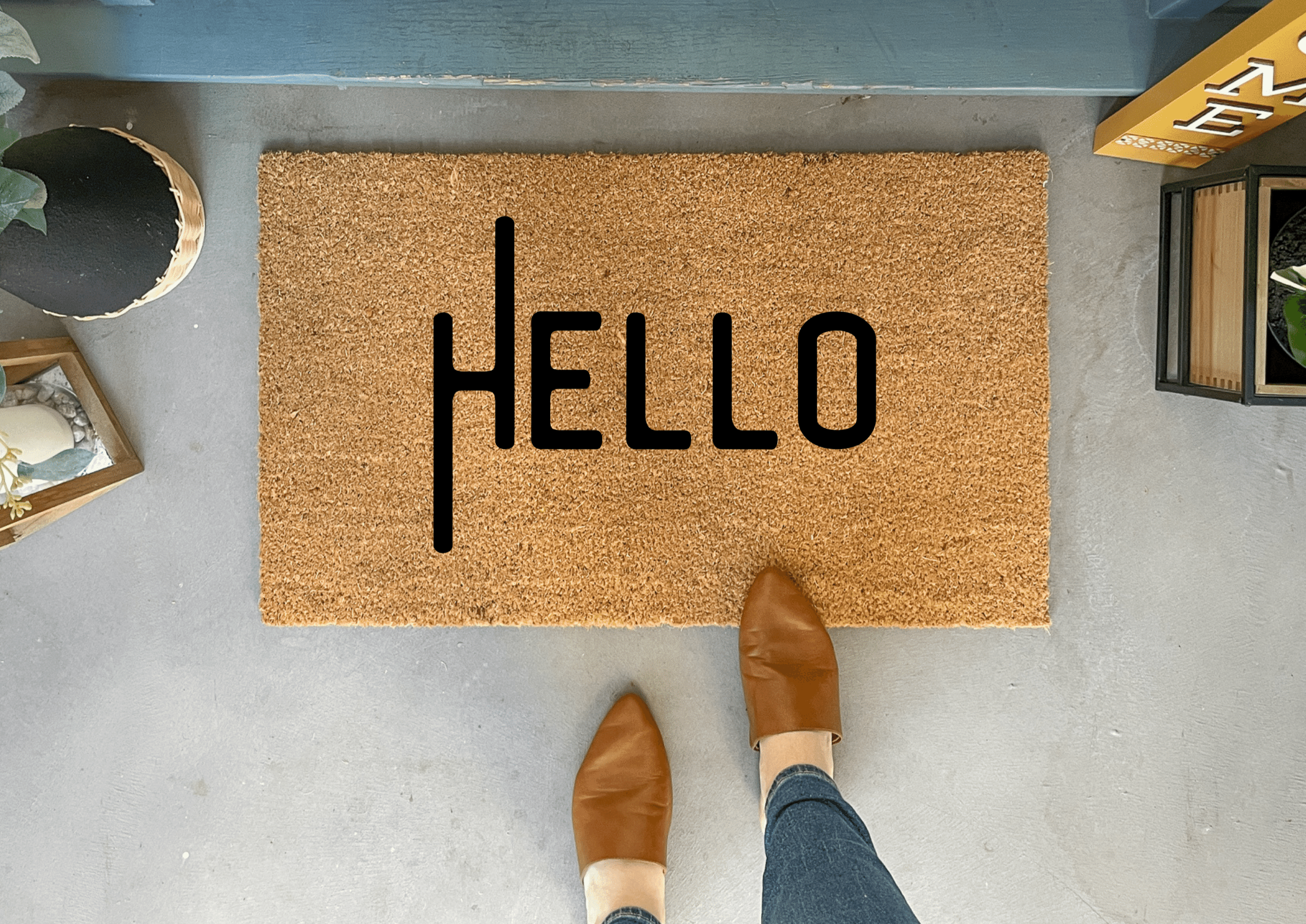 Retro Style Hello Doormat – Storm Door Guy