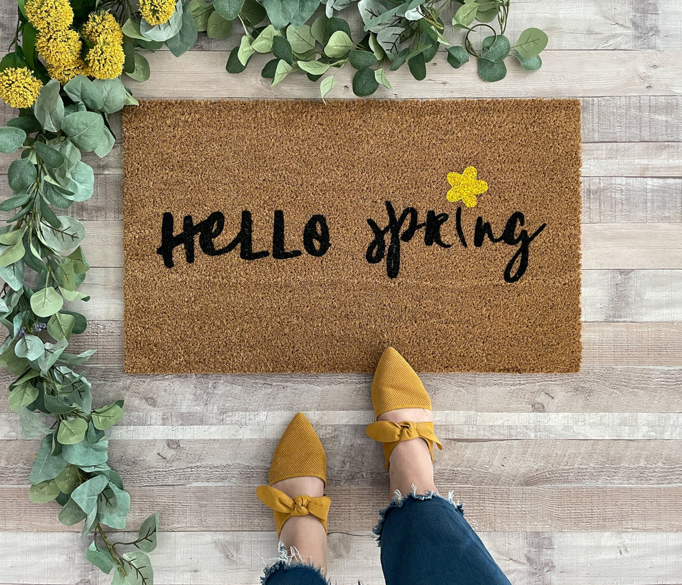 Hello Spring Flower Doormat – Storm Door Guy