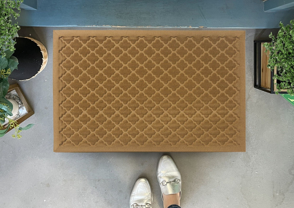 Low Profile Weatherproof Doormat - Tan 22" x 35" – Storm Door Guy