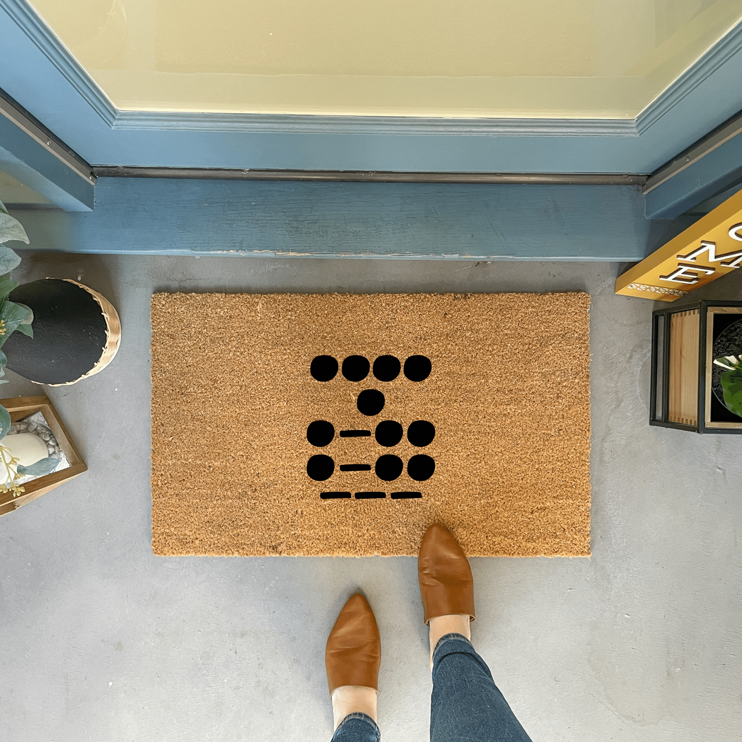 Morse Code HELLO Doormat – Storm Door Guy